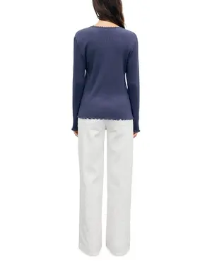 Gerard Darel Bona Lace Trim Textured Tee