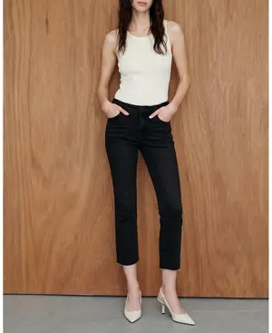 BAYEAS Mid Rise Straight Leg Denim Jeans Stretch Comfortable