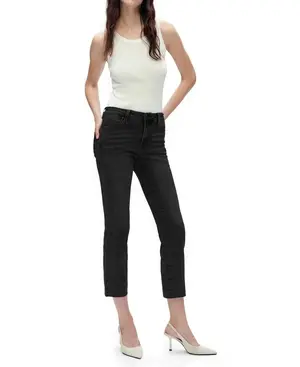 BAYEAS Mid Rise Straight Leg Denim Jeans Stretch Comfortable
