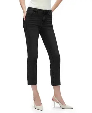 BAYEAS Mid Rise Straight Leg Denim Jeans Stretch Comfortable