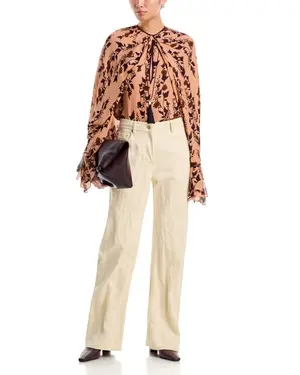 Johanna Ortiz Untamed Bloom Silk Long Sleeve Top