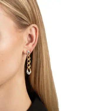 Alexis Bittar Solanales Crystal Chain Link Drop Earrings