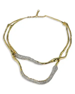 Alexis Bittar Solanales Crystal Twisted Structured Collar Necklace, 5.25