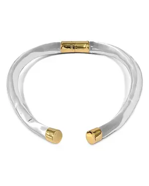 Alexis Bittar Liquid Lucite Capped Structural Collar Necklace, 5