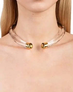 Alexis Bittar Liquid Lucite Capped Structural Collar Necklace, 5