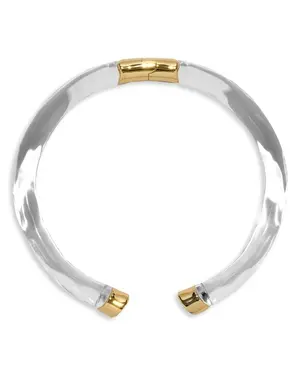 Alexis Bittar Liquid Lucite Capped Structural Collar Necklace, 5