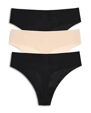 Honeydew Intimates Like Nothing Seamless Thong, Pack Of 3 Black/nude/black