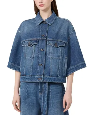Max Mara Elbow Sleeve Denim Jacket - Navy