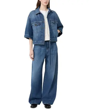 Max Mara Elbow Sleeve Denim Jacket - Navy