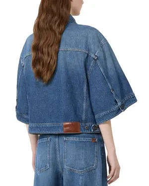 Max Mara Elbow Sleeve Denim Jacket - Navy