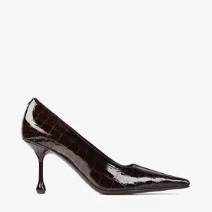 JIMMY CHOO Ixia 80 Shiny Croc-embossed Leather Pumps