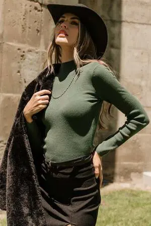BLU PEPPER Frances Knit Top Green