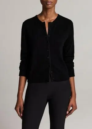 Vince Wool-blend Mixed-media Cardigan - Black