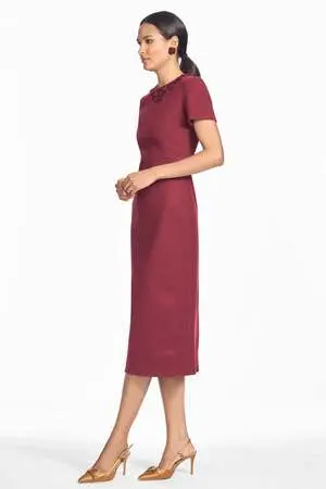 Sachin & Babi Reese Burgundy Knit Wool Column Dress