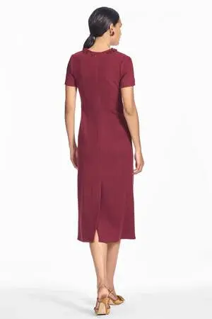 Sachin & Babi Reese Burgundy Knit Wool Column Dress