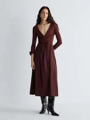 Diane Von Furstenberg Ballerina Wrap Dress - Soil