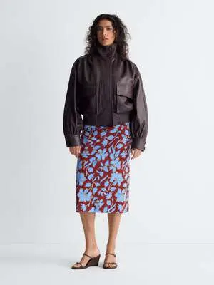 Diane Von Furstenberg Shay Leather Bomber Jacket