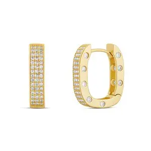 SHYMI Chunky Pave Horseshoe Hoop Earrings - Gold