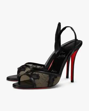 CHRISTIAN LOUBOUTIN Miss Z Lace 100 Slingback Sandals