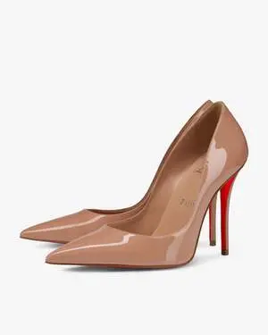 CHRISTIAN LOUBOUTIN Patent Leather Pumps - Beige