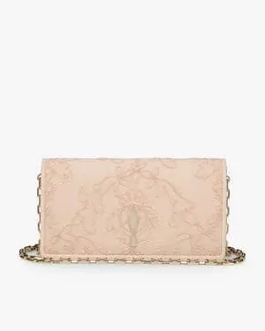CHRISTIAN LOUBOUTIN Bettina Crepe Satin Light Blush Clutch