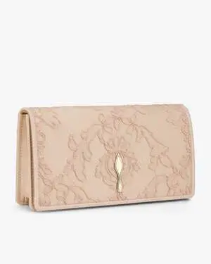 CHRISTIAN LOUBOUTIN Bettina Crepe Satin Light Blush Clutch