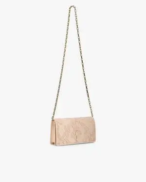 CHRISTIAN LOUBOUTIN Bettina Crepe Satin Light Blush Clutch