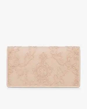 CHRISTIAN LOUBOUTIN Bettina Crepe Satin Light Blush Clutch
