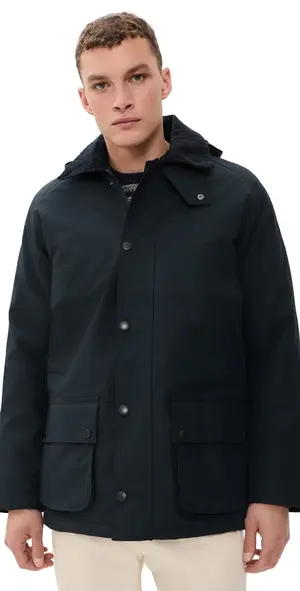 Barbour Winter Ashby Waxed Cotton Jacket - Navy