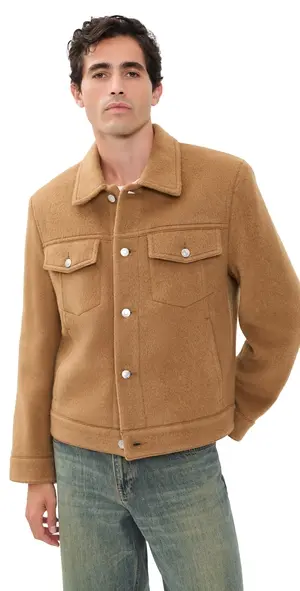 Helmut Lang Wool Trucker Jacket - Dark Camel