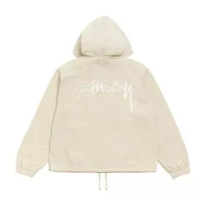 StÜssy Waxed Cotton Beach Shell Jacket - Stone