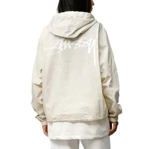 StÜssy Waxed Cotton Beach Shell Jacket - Stone
