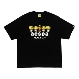 A BATHING APE X Aespa Baby Milo Lemonade Relaxed Fit T-shirt - Black