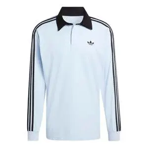 Adidas Three Stripes Rugby Polo Shirt Asia Sizing - Crystal Sky