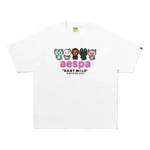 A BATHING APE X Aespa Baby Milo Relaxed Fit T-shirt - White