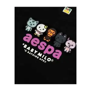 A BATHING APE X Aespa Baby Milo Relaxed Fit T-shirt - Black