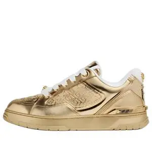 Versace Biggie Basket Metallic Sneakers - Gold
