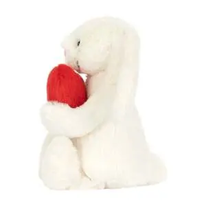 JELLYCAT Bashful Red Love Heart Bunny Medium - White