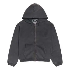 StÜssy Faded Graphic Zip Hoodie - Washed Black