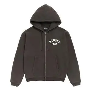 StÜssy Varsity Zip Hoodie - Washed Black
