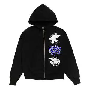 StÜssy X Always Do What You Should Do Stack Zip Hoodie - Black