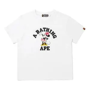 A BATHING APE X Disney Minnie Mouse College T-shirt - White
