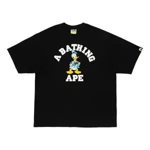 A BATHING APE X Disney Donald Duck College Relaxed Fit T-shirt - Black