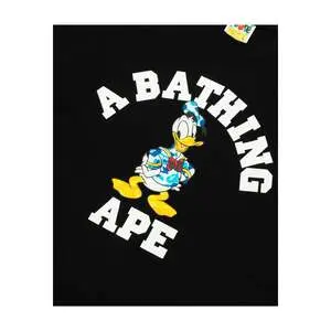 A BATHING APE X Disney Donald Duck College Relaxed Fit T-shirt - Black