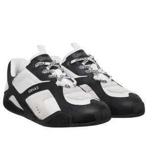 Versace Galaxia Leather Sneakers - Black/white