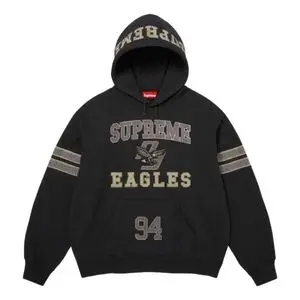 Supreme Fw26 Rhinestone Eagle Hooded Sweatshirt - Black