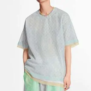 LOUIS VUITTON Monogram Silk Short-sleeve Top