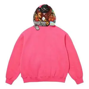 Supreme Fw26 Patches Zip Up Hooded Sweatshirt - Pink