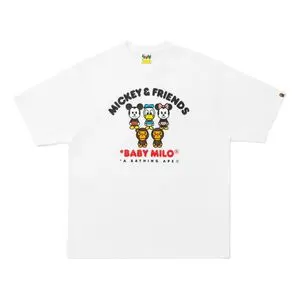 A BATHING APE X Disney Mickey & Friends Baby Milo Relaxed Fit T-shirt - White