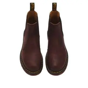 Dr. Martens 2976 Ys Crazy Horse Leather Chelsea Boots - Cherry Red